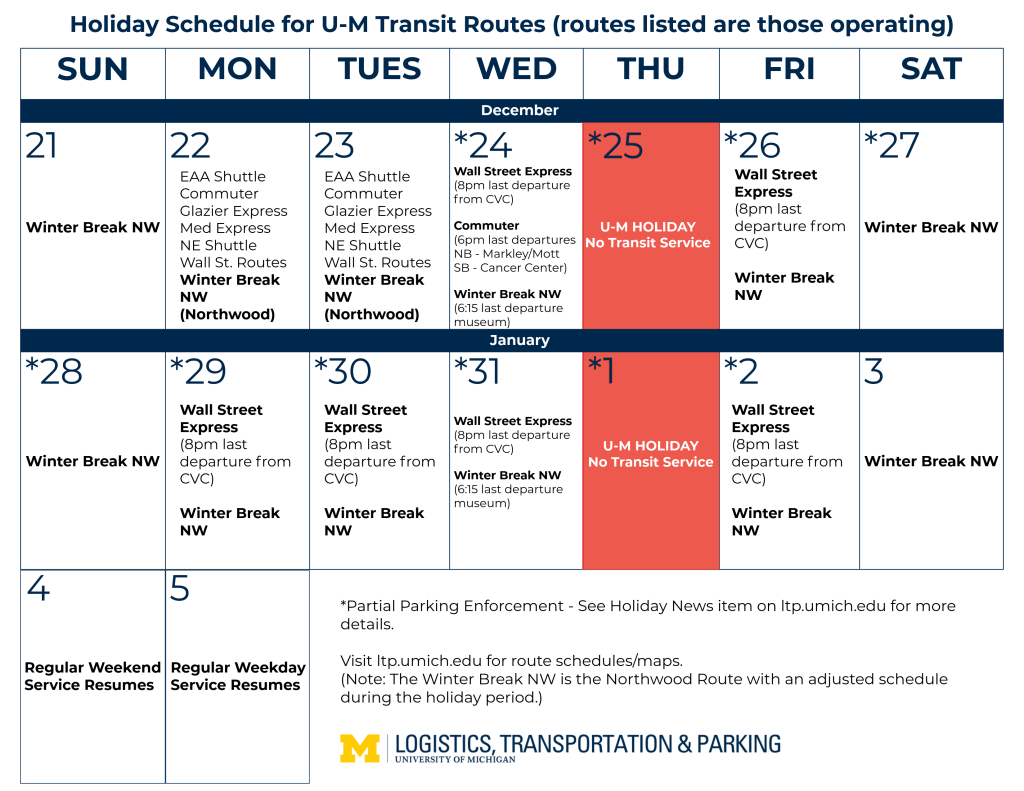 Plan Ahead: Holiday Parking & Transportation 2025 - 2026 - Logistics ...